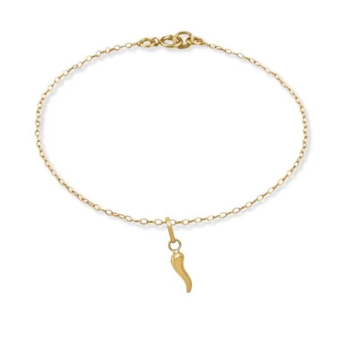 Italian Horn Bracelet - 18K Gold Over Silver | Stackable Italian ...